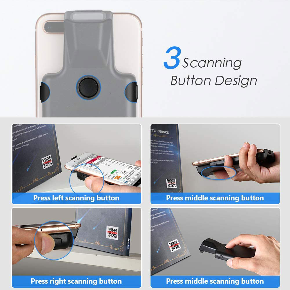 R70 Back Clip Bluetooth Barcode Scanner - symcode111