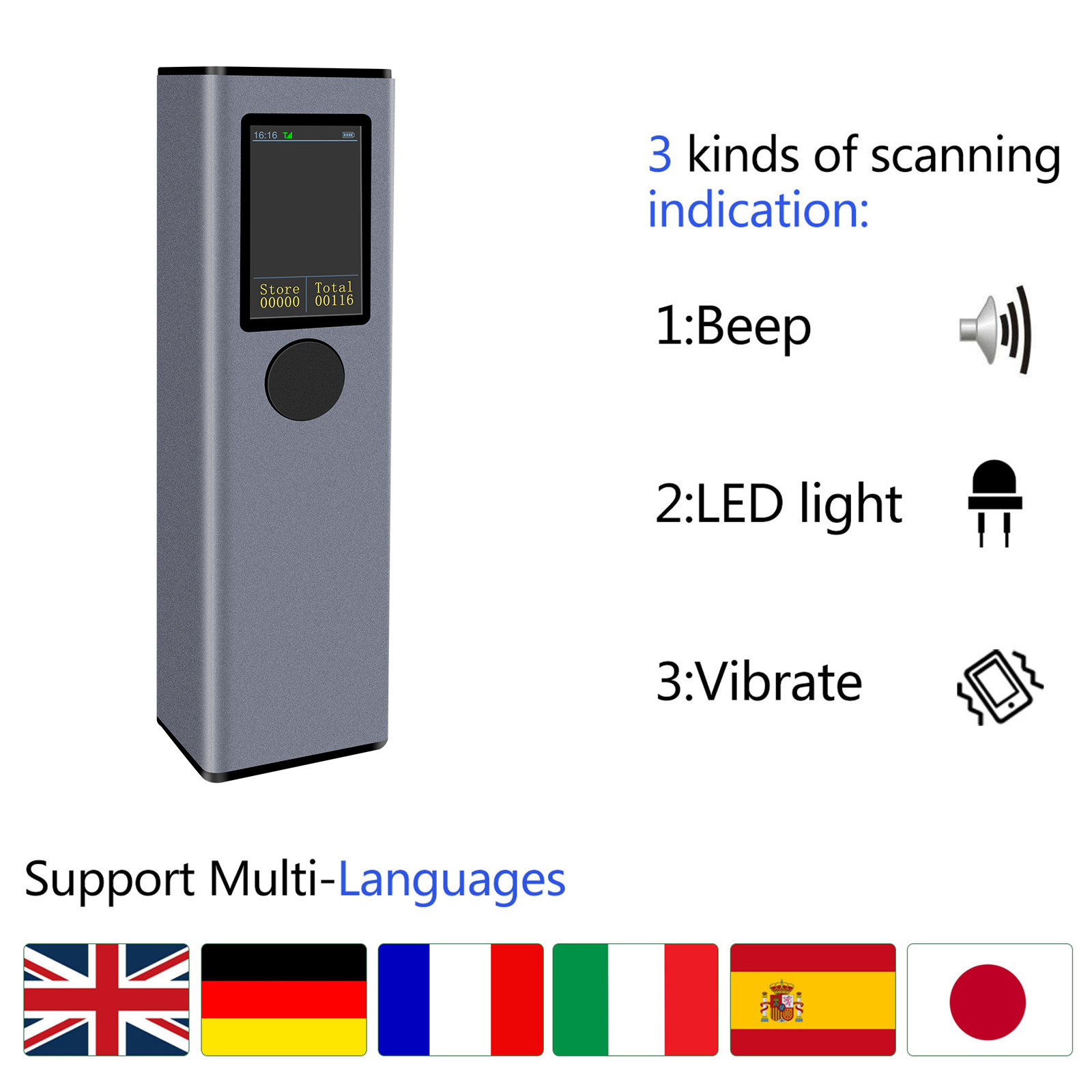 X9 All Aluminum Alloy Bluetooth Barcode Scanner With TFT Color Screen ...
